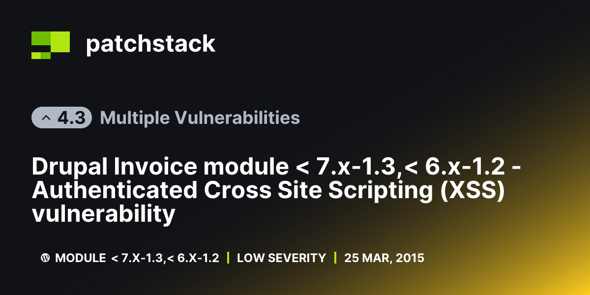Multiple Vulnerabilities in Drupal Invoice Module - Patchstack