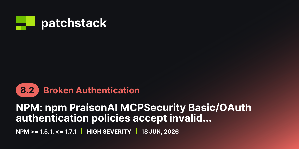 Broken Authentication in Npm praisonai Npm - Patchstack