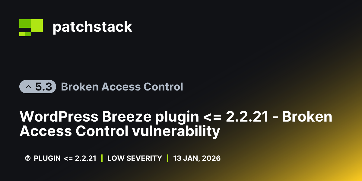 Broken Access Control in WordPress Breeze Plugin - Patchstack