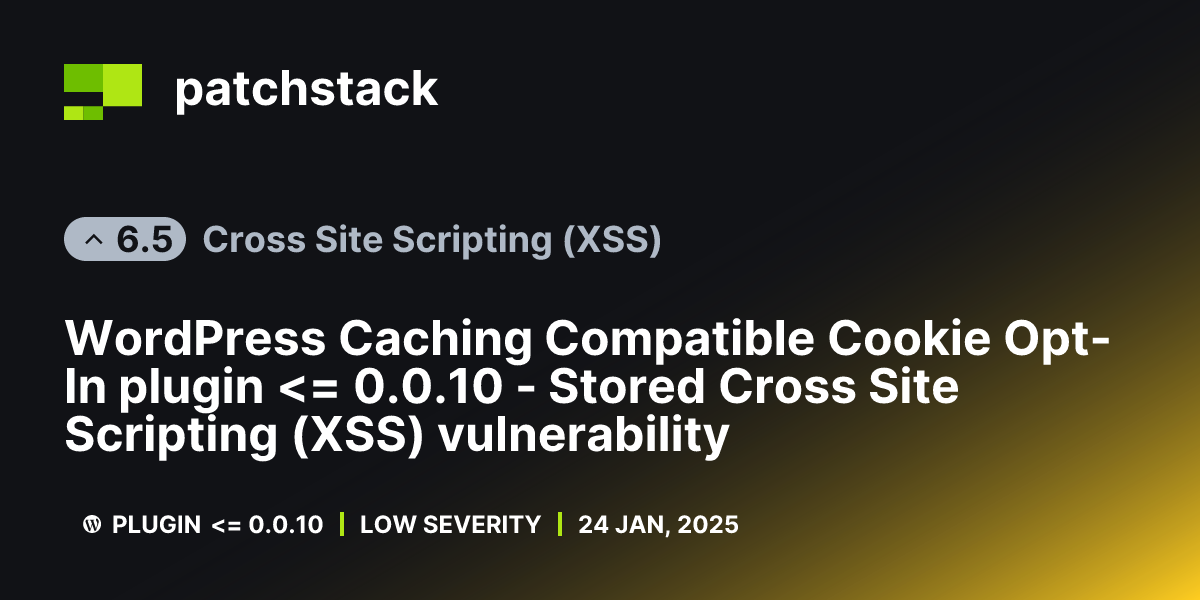 Cross Site Scripting (XSS) in WordPress Caching Compatible Cookie Opt ...