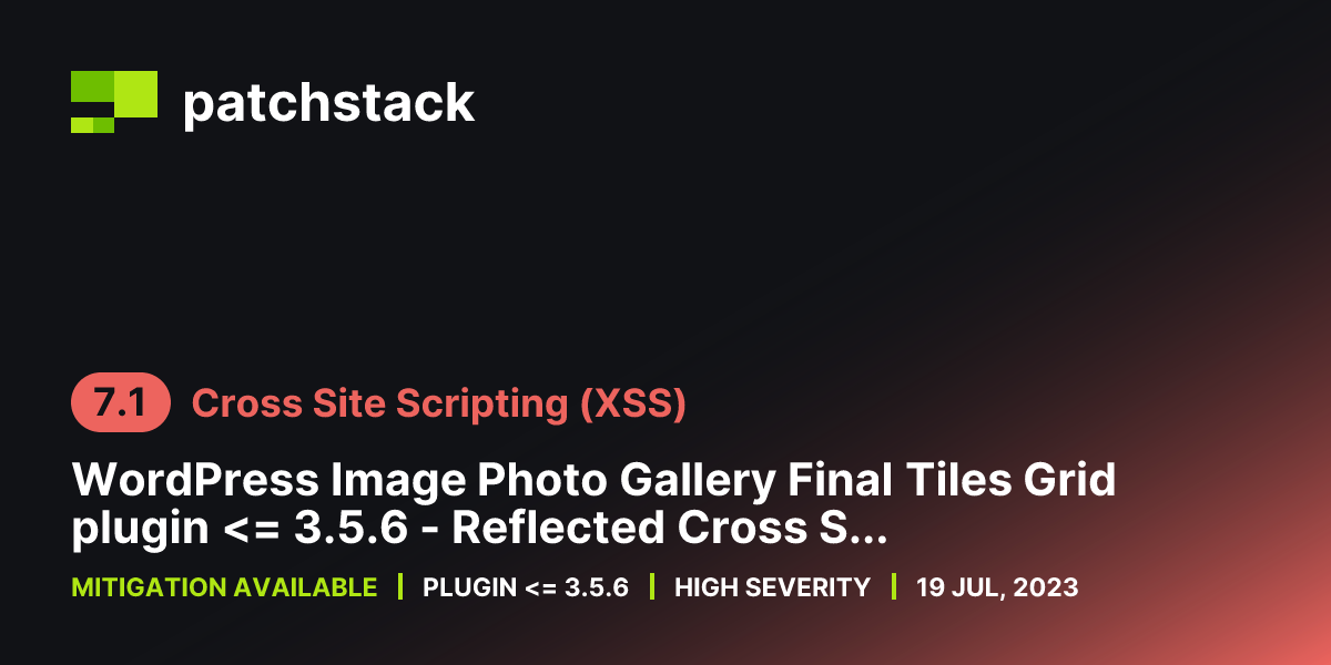 Cross Site Scripting (XSS) in WordPress Image Photo Gallery Final Tiles ...