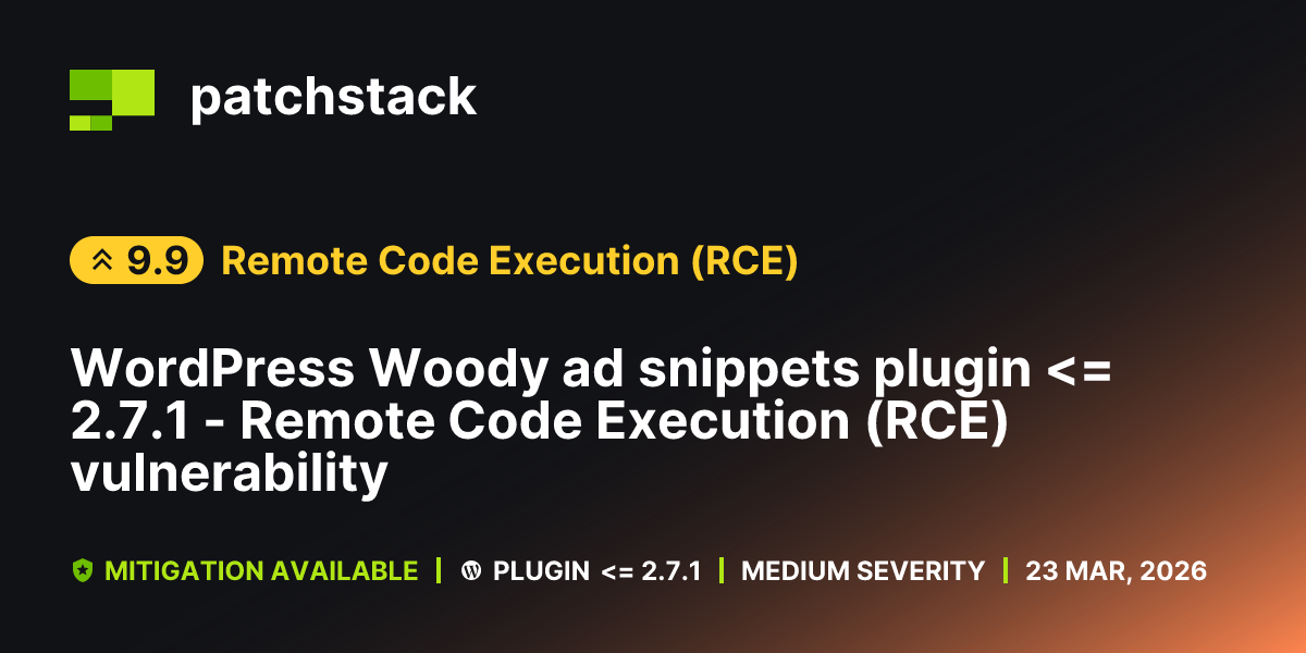 Remote Code Execution (RCE) in WordPress Woody ad snippets Plugin ...