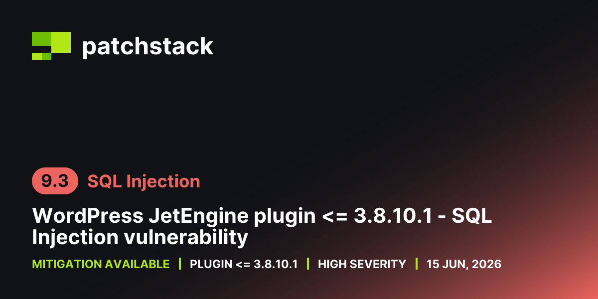SQL Injection in WordPress JetEngine Plugin - Patchstack