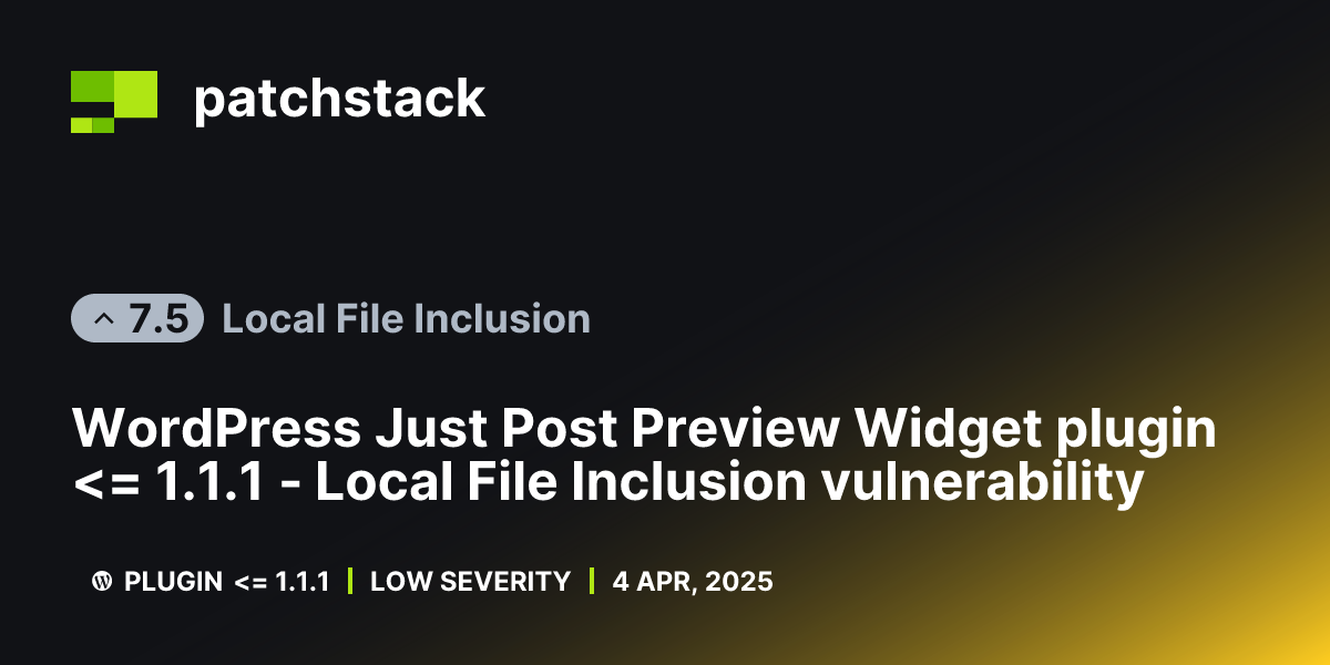 Local File Inclusion in WordPress Just Post Preview Widget Plugin ...