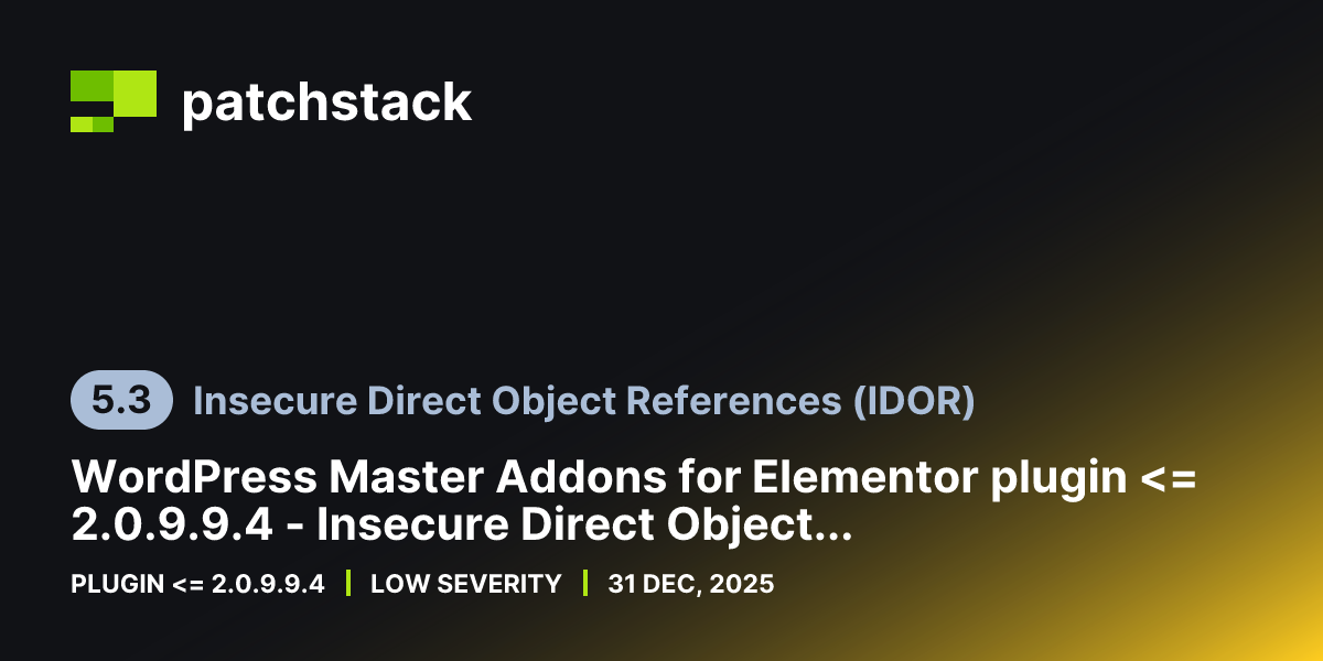 Insecure Direct Object References (IDOR) in WordPress Master Addons for ...