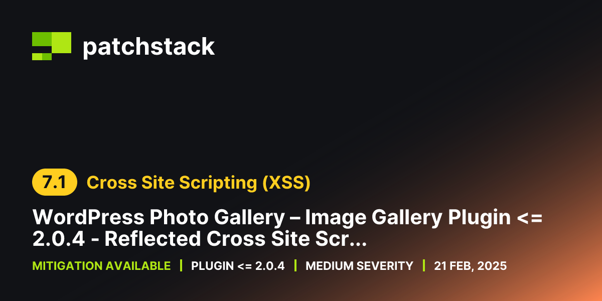 Cross Site Scripting (XSS) in WordPress WordPress Photo Gallery – Image ...