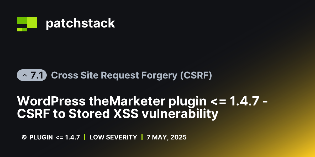Cross Site Request Forgery (CSRF) in WordPress theMarketer Plugin ...
