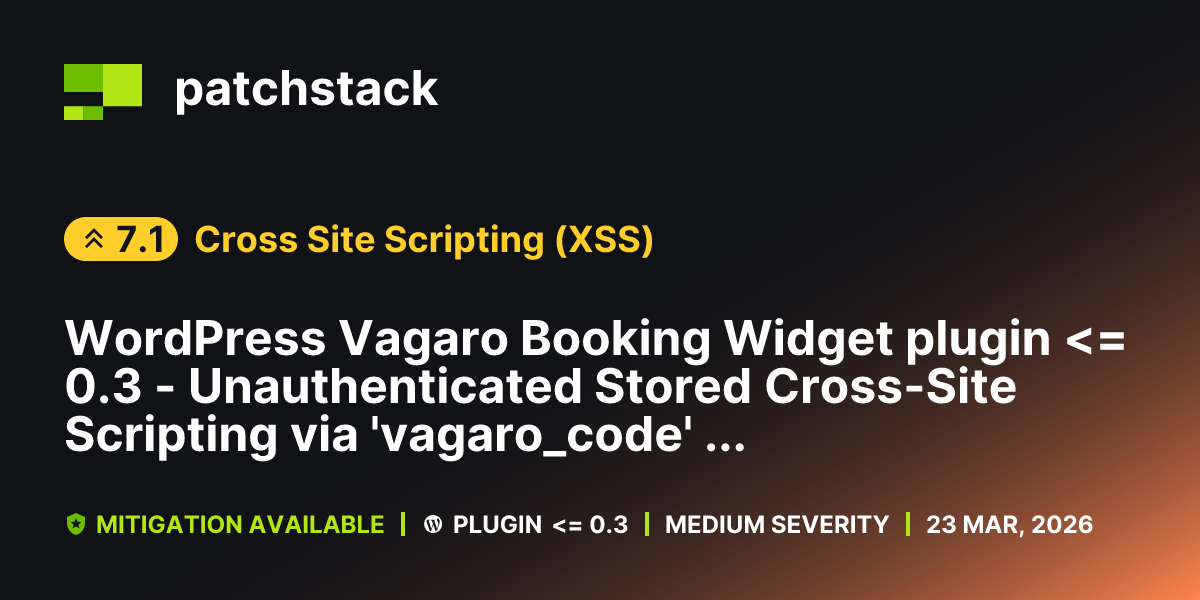 Cross Site Scripting (XSS) in WordPress Vagaro Booking Widget Plugin ...