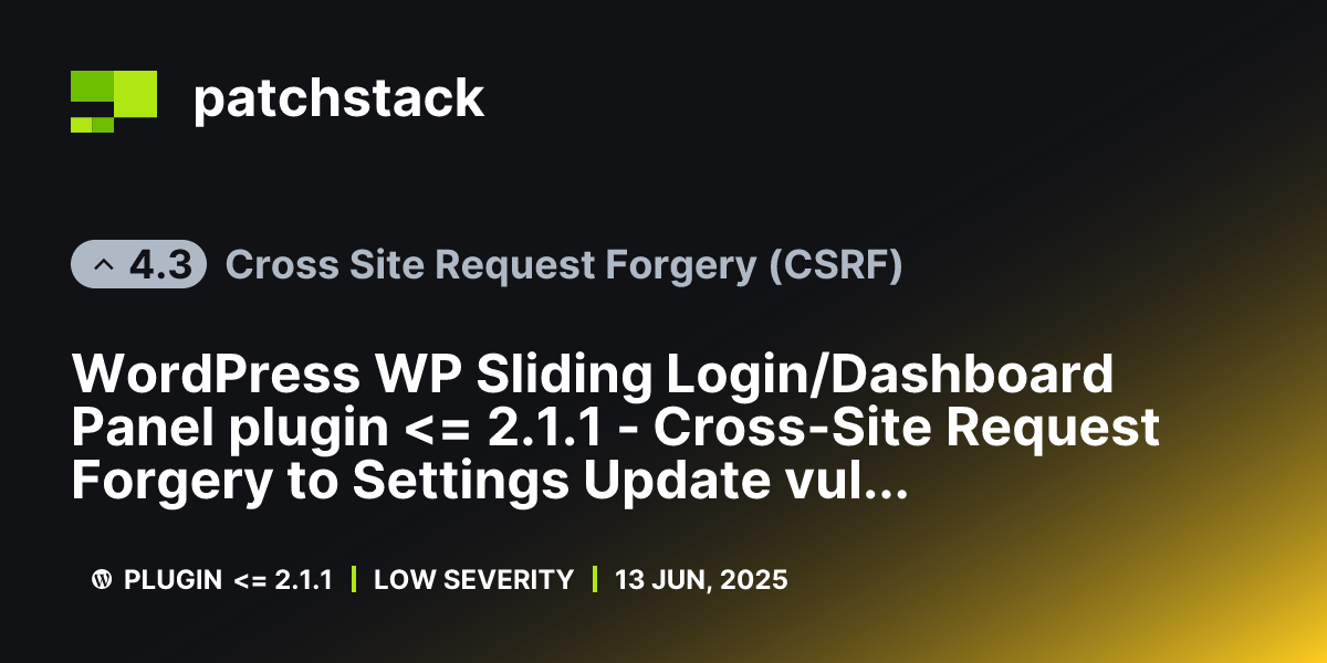 Cross Site Request Forgery (CSRF) in WordPress WP Sliding Login ...