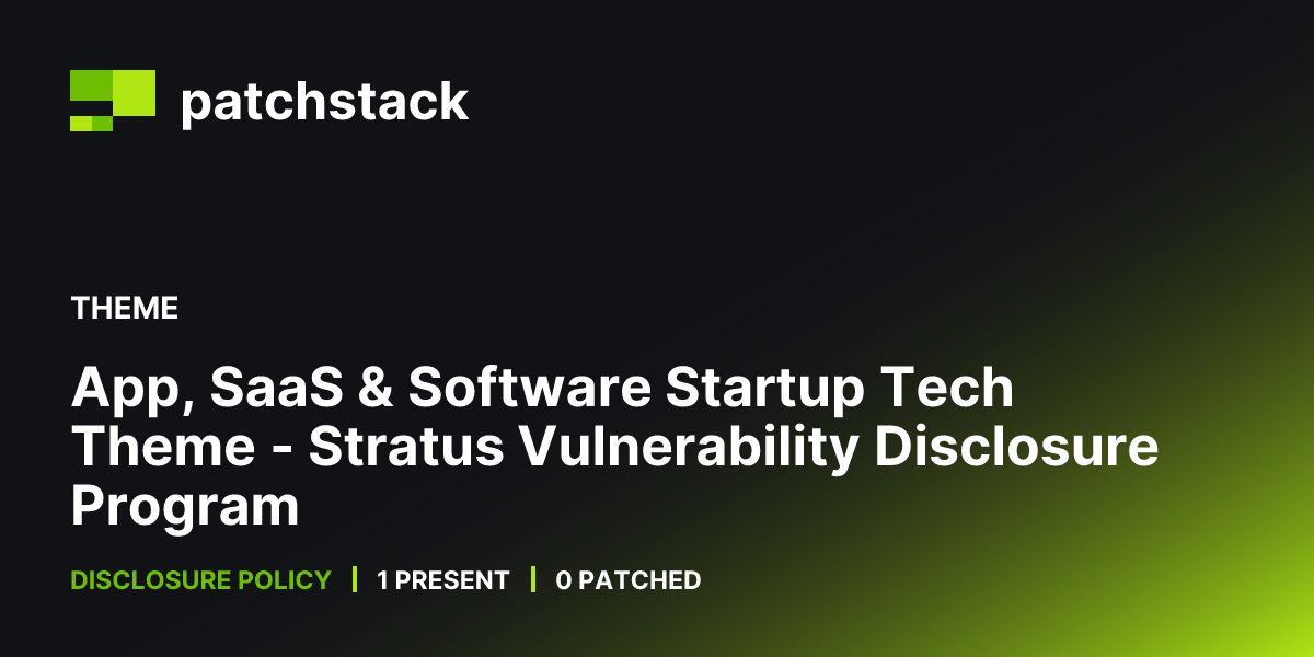 App, SaaS & Software Startup Tech Theme - Stratus Vulnerability ...