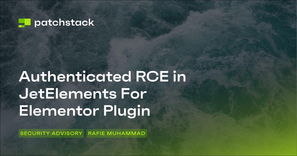 RCE vulnerability in JetElements For Elementor Plugin - Patchstack